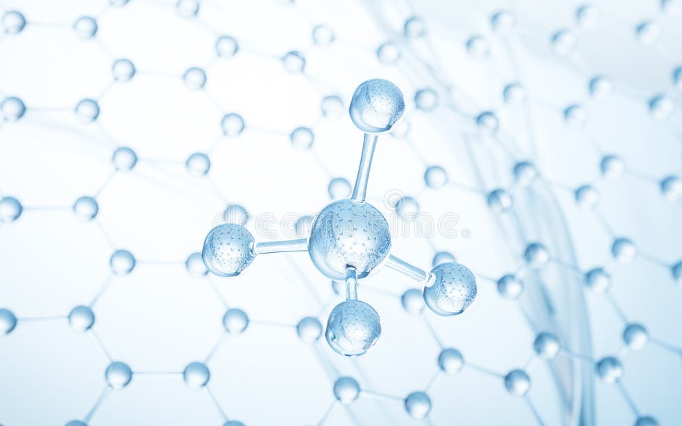 Molecule Structure with Transparent Background, 3d Rendering Stock ...