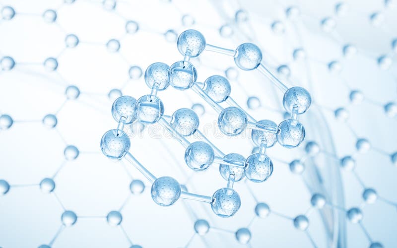 Molecule Structure with Transparent Background, 3d Rendering Stock ...