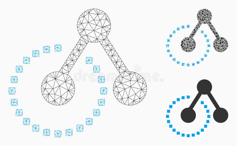Molecule Structure Vector Mesh 2D Model and Triangle Mosaic Icon Stock ...