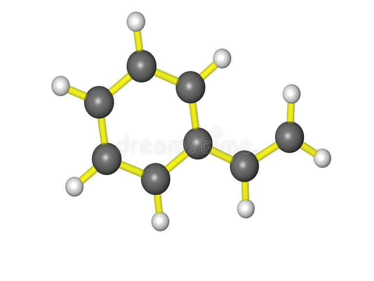 A molecule of styrene stock illustration. Illustration of c8h8 - 26497480