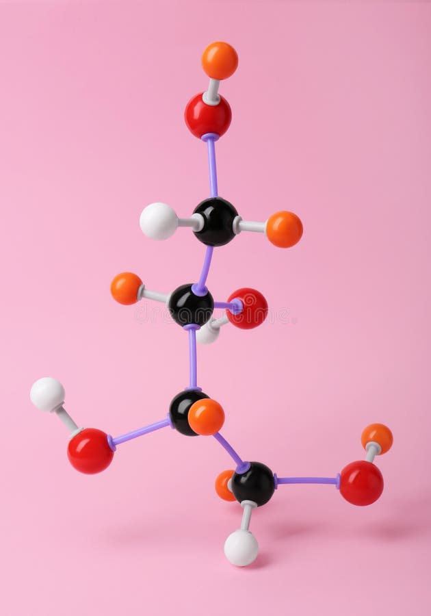 Molecule of Sugar on Pink Background. Chemical Model Stock Photo ...