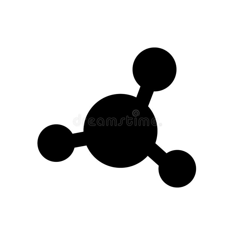 Molecule Symbol Flat Black Line Icon, Vector Illustration Stock Vector ...
