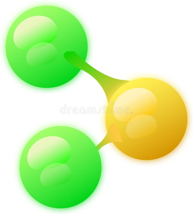 Molecule with three atoms stock vector. Illustration of icon - 96149651