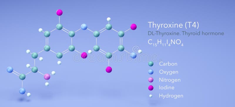 Molecule Thyroxine, Molecular Structures, Thyroid Hormone 3d Model ...
