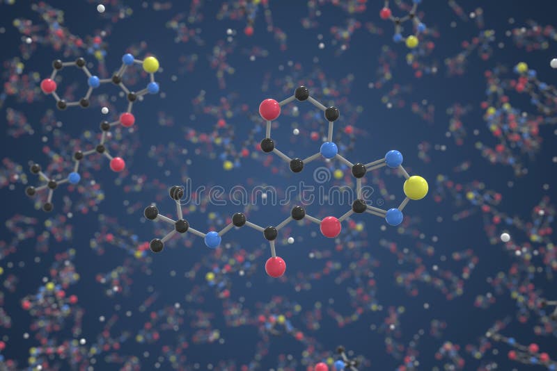 Molecule of Timolol. Molecular Model, Science Related 3d Rendering ...