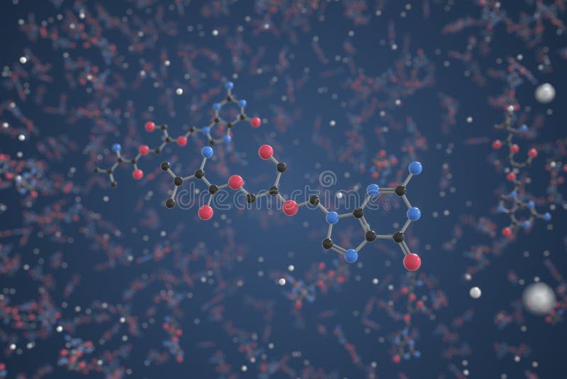 Valganciclovir Molecular Structure Isolated on Grey Stock Illustration ...