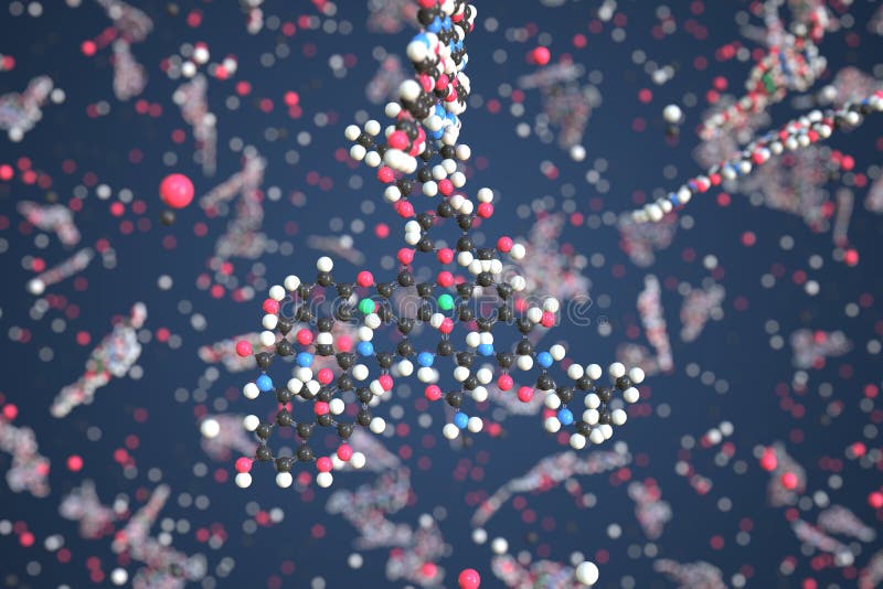 Molecule of Vancomycin. Molecular Model, Conceptual 3d Rendering Stock ...