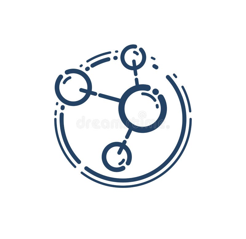 Molecule Vector Linear Icon, Science Chemistry. Stock Vector ...