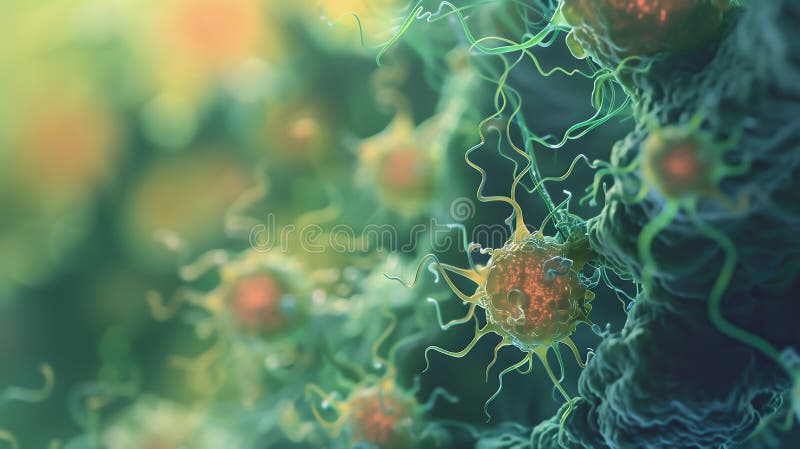 Microscope Virus Close Up. Life Inside a Person Stock Photo - Image of ...