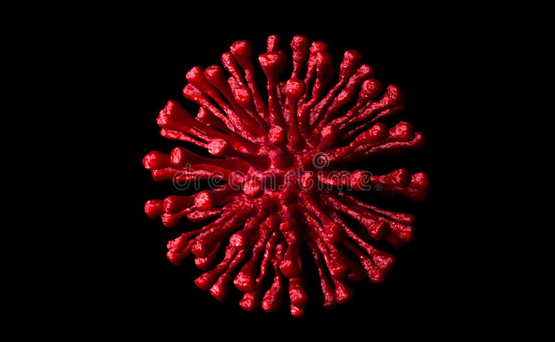 Molecule Virus. Realistic 3D Rendering of Virus in Red Color. Stock ...