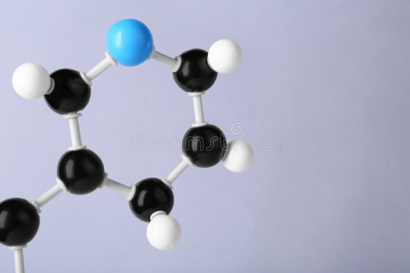 Molecule of Vitamin B3 on Light Grey Background, Closeup and Space for ...