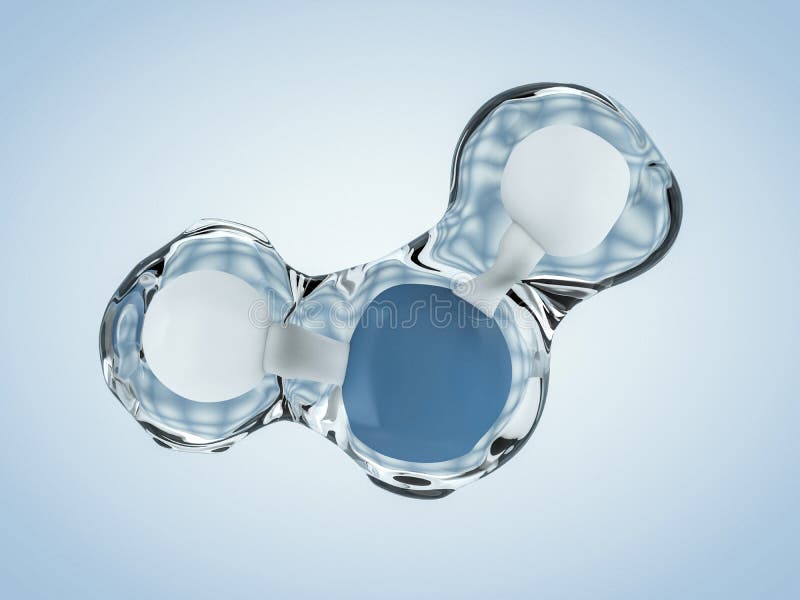 Molecule of Water. Structure. 3D Stock Illustration - Illustration of ...