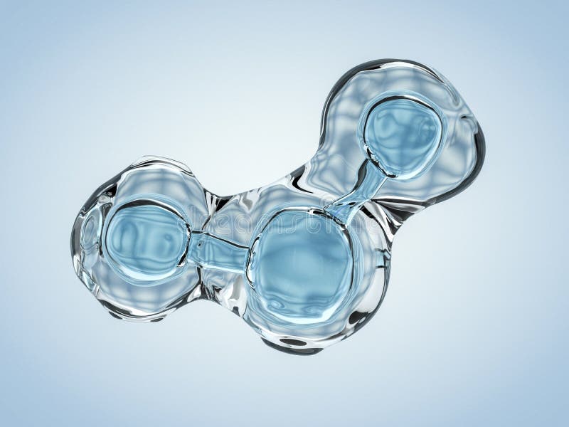 Molecule of Water. Structure. 3D Stock Illustration - Illustration of ...