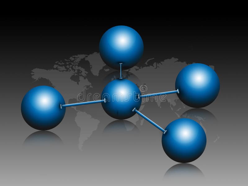 Molecule on world stock illustration. Illustration of ball - 46264700