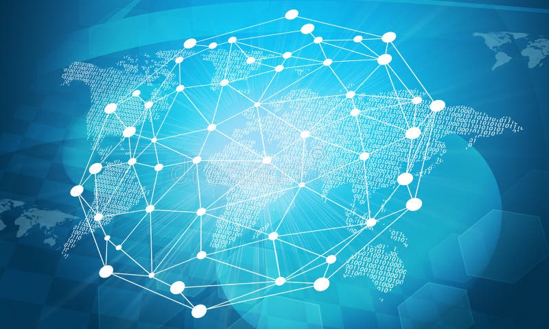 Molecule with world map stock illustration. Illustration of molecule ...