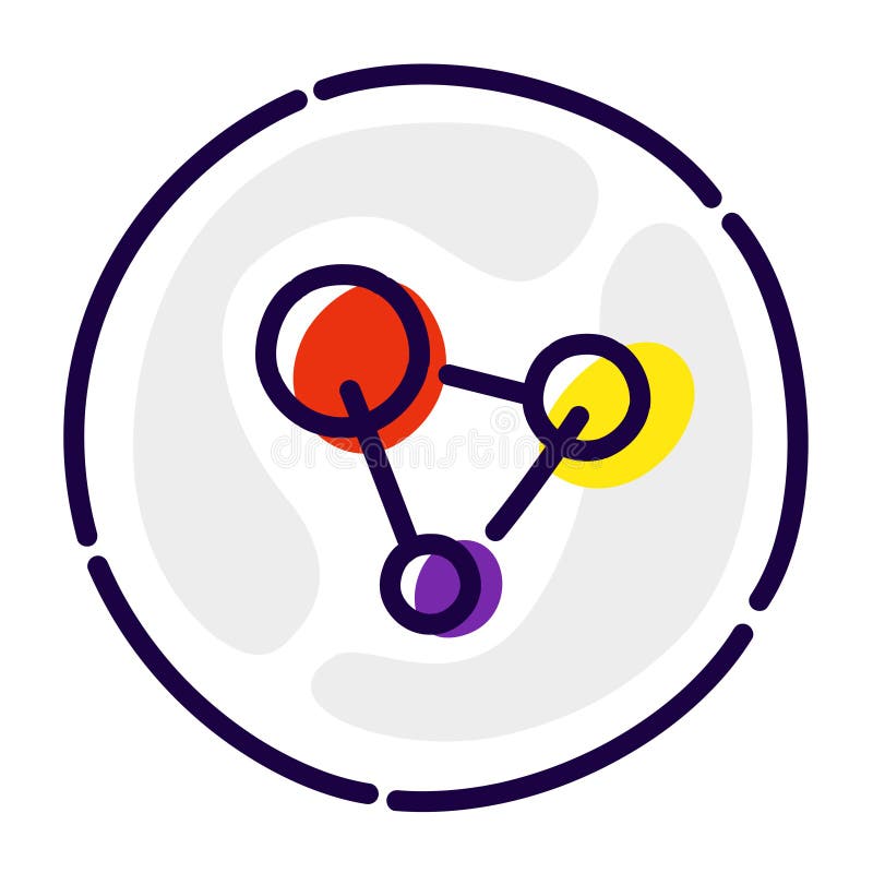 Molecules, Atoms, DNA. Vector Flat Icon. Molecular Lattice. Image is ...