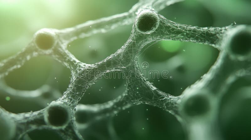 Molecules and Atoms on a Large Scale on Green Background Stock Image ...
