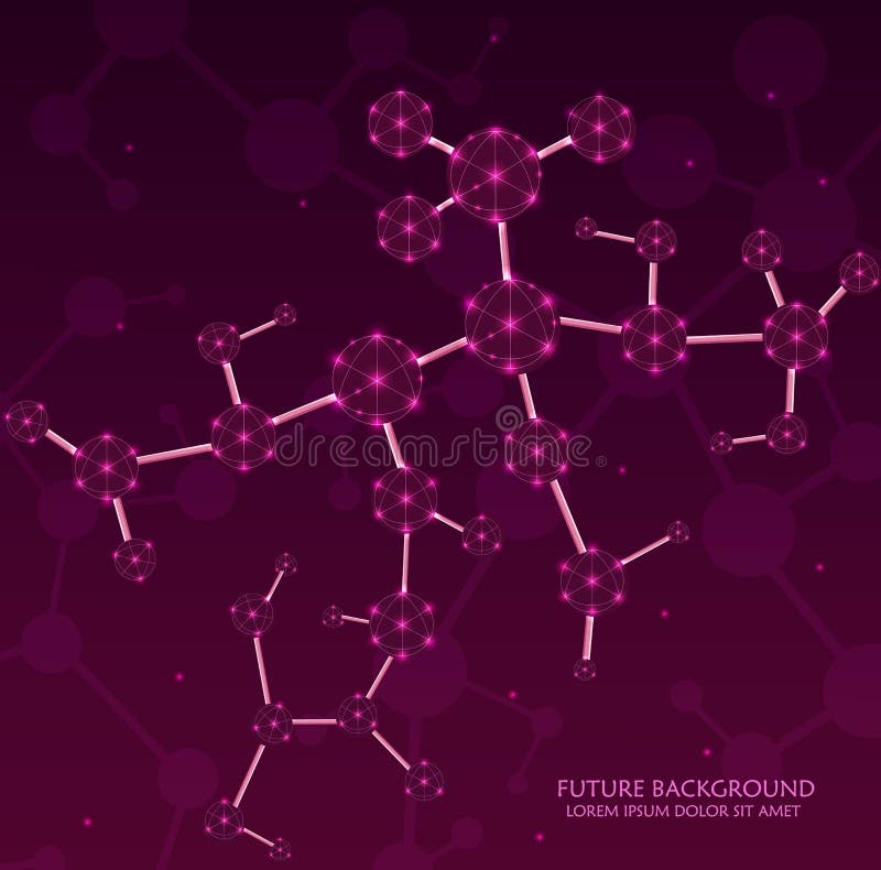 Molecules Background Vector. Concept of System Structures Biology Stock ...