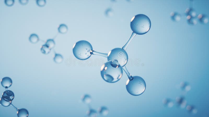 Molecules with Blue Background, 3d Rendering Stock Footage - Video of ...
