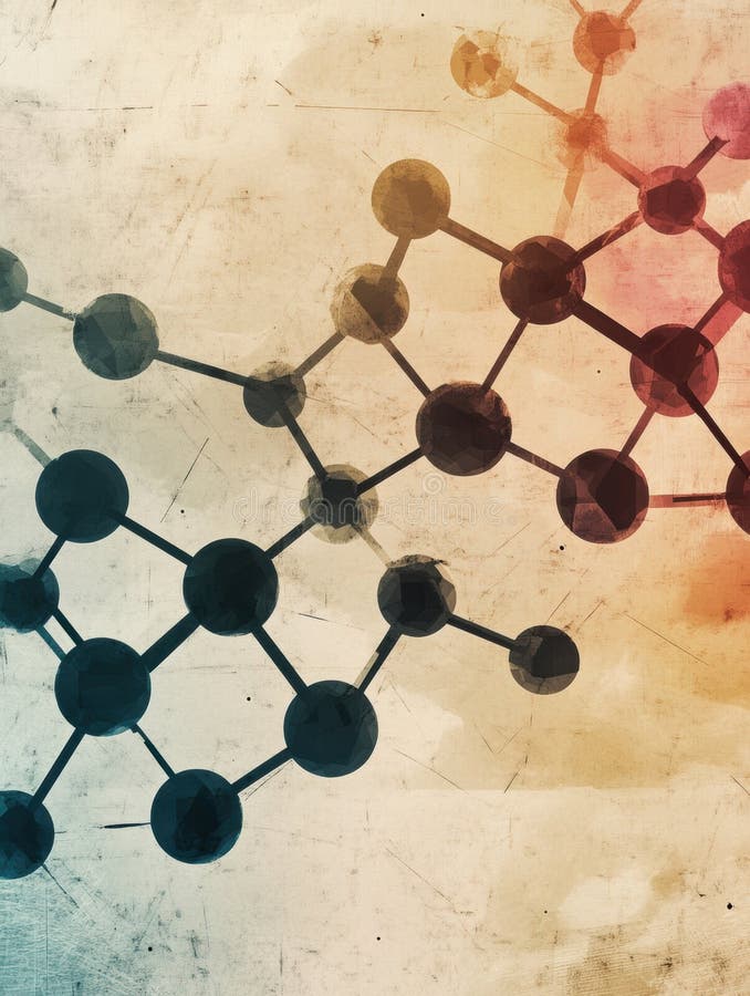 Molecules and Chemical Structures Create an Intricate Abstract ...