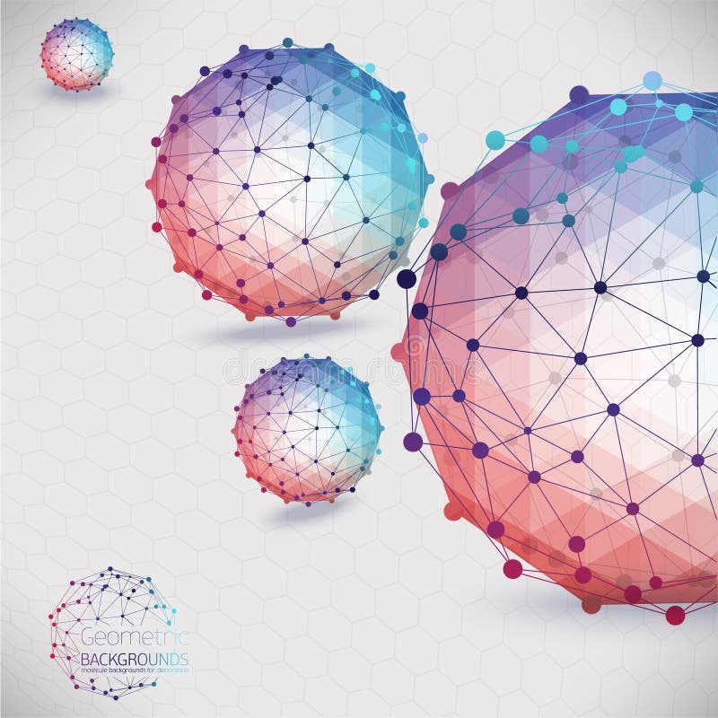 Colorful Graphic Background Molecule and Communication. Connected Lines ...