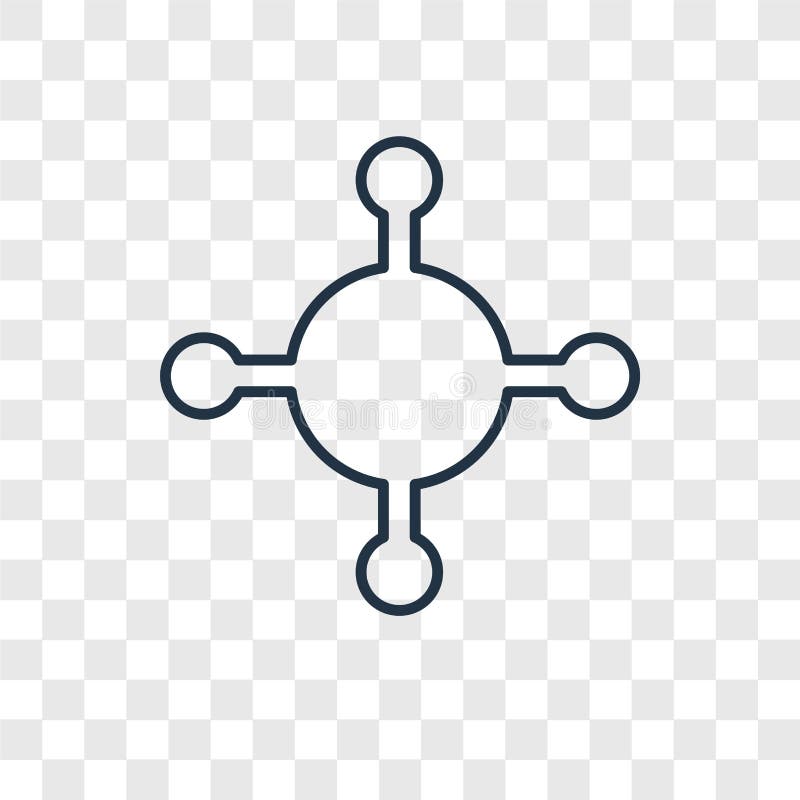 Molecules Concept Vector Linear Icon Isolated on Transparent Background ...