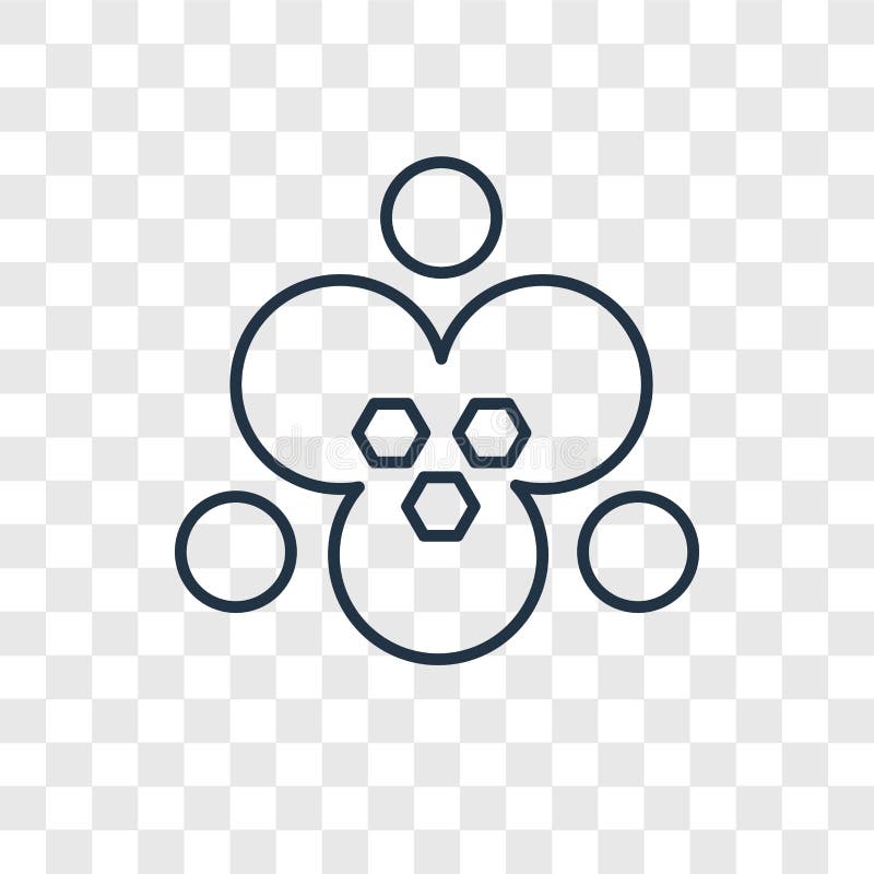 Molecules Concept Vector Linear Icon Isolated on Transparent Background ...