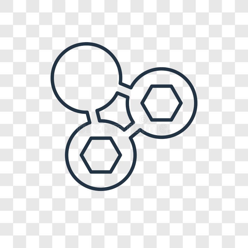 Molecules Concept Vector Linear Icon Isolated on Transparent Background ...