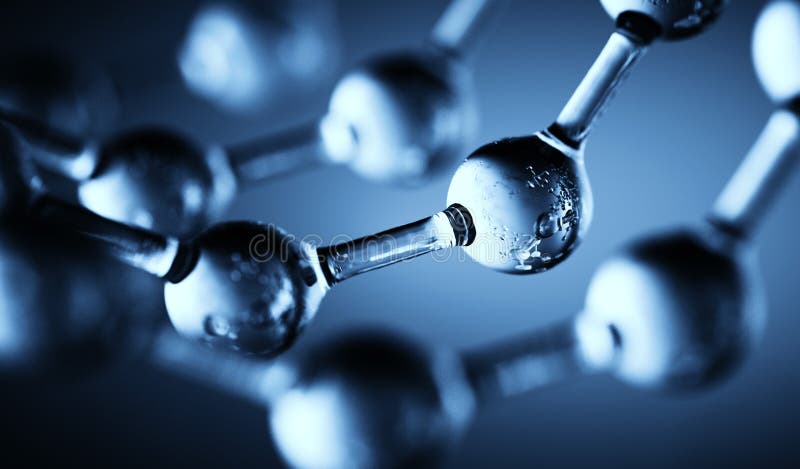 Molecules Connected To Singular Particle Stock Illustration ...