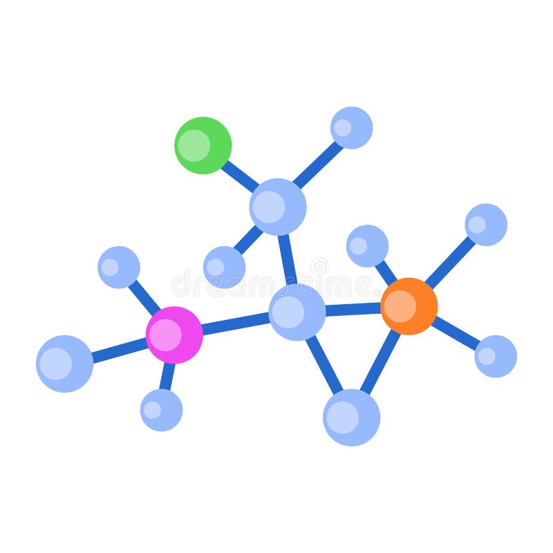 Molecules Connection Semi Flat Color Vector Object Stock Vector