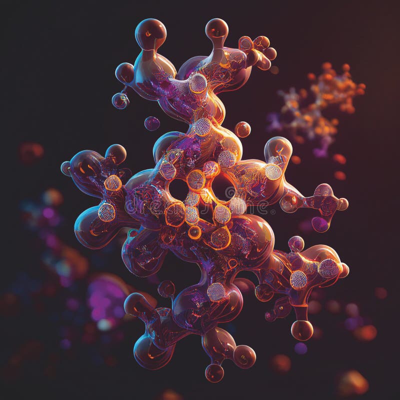 Molecules 3d Illustration Photo Realistic Stock Illustration ...