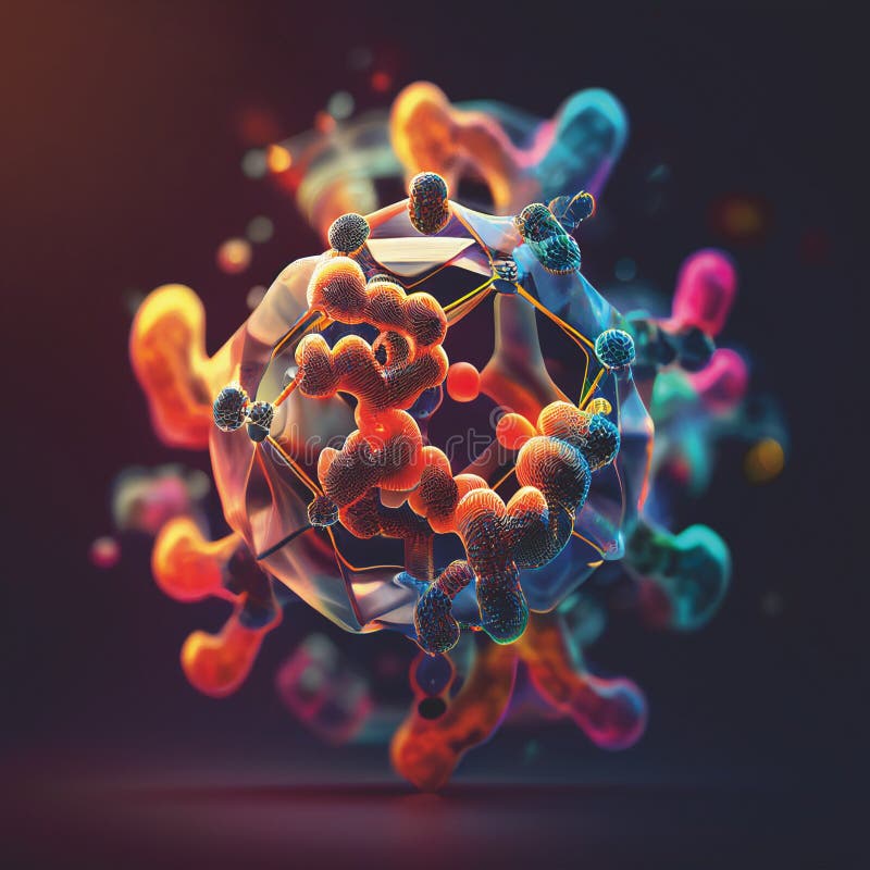 Molecules 3d Illustration Photo Realistic Stock Illustration ...