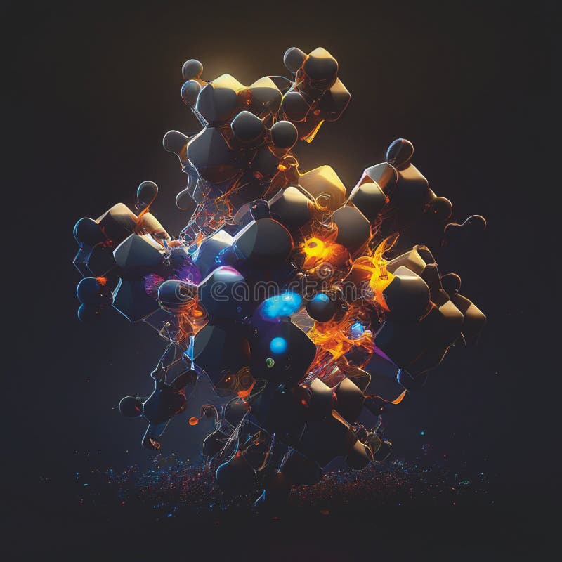 Molecules 3d Illustration Photo Realistic Stock Illustration ...