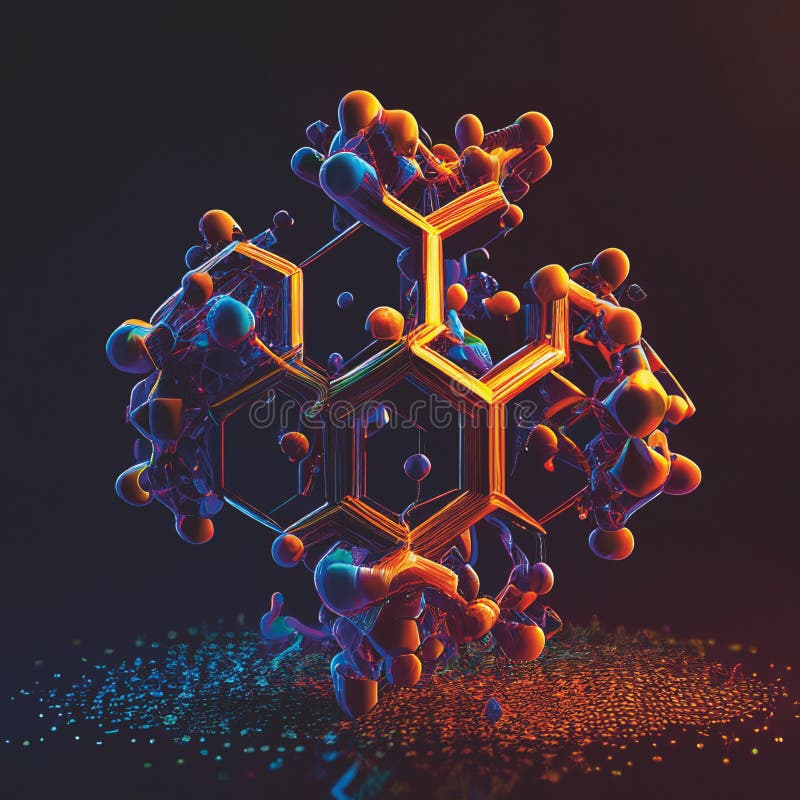 Molecules 3d Illustration Photo Realistic Stock Illustration ...