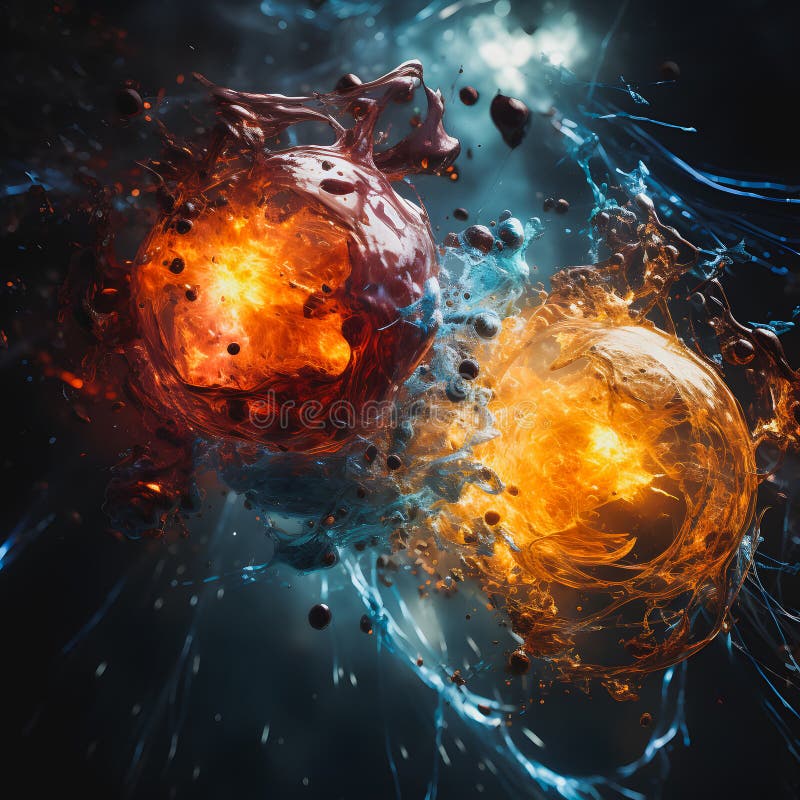 Molecules of Different Colored Atoms Trying To Connect with Each Other ...