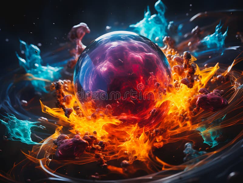 Molecules of Different Colored Atoms Trying To Connect with Each Other ...