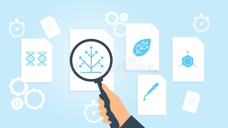 Molecules File, Document Research Vector Illustration. Document with ...