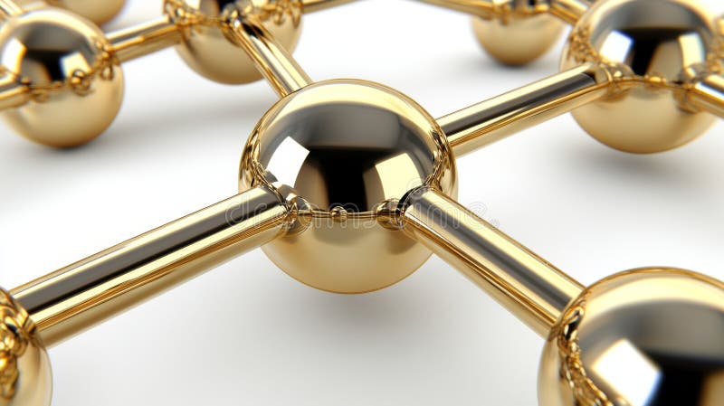 Molecules of Gold and Black Flow Against a White Backdrop in a ...