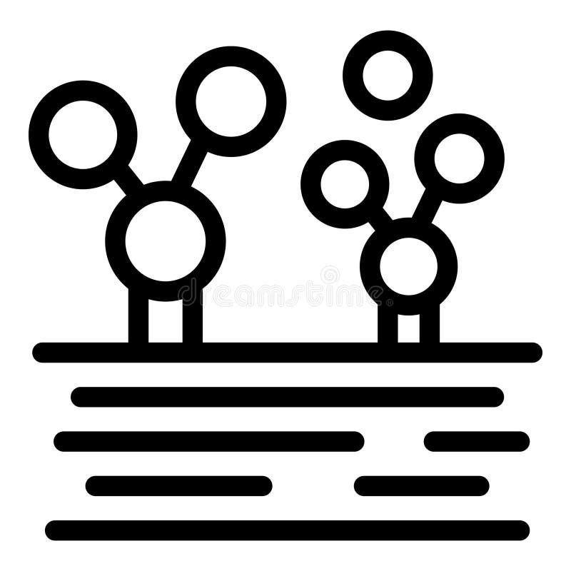 Molecules Growing from Surface Icon Outline Style Stock Illustration ...