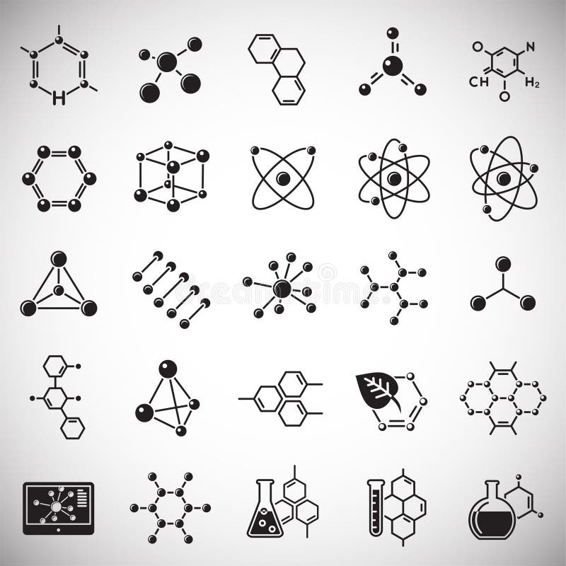 Molecules Icons Set on White Background for Graphic and Web Design ...