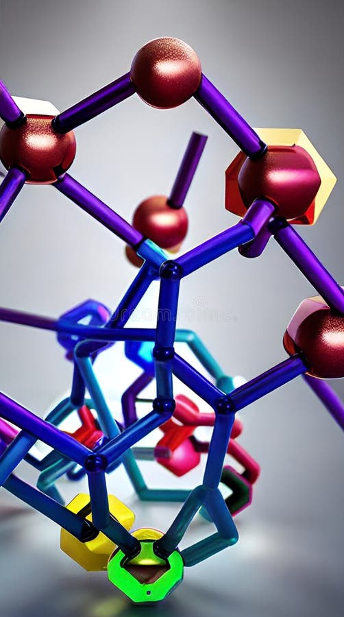 Molecules Illustration Artificial Intelligence Artwork Generated Stock