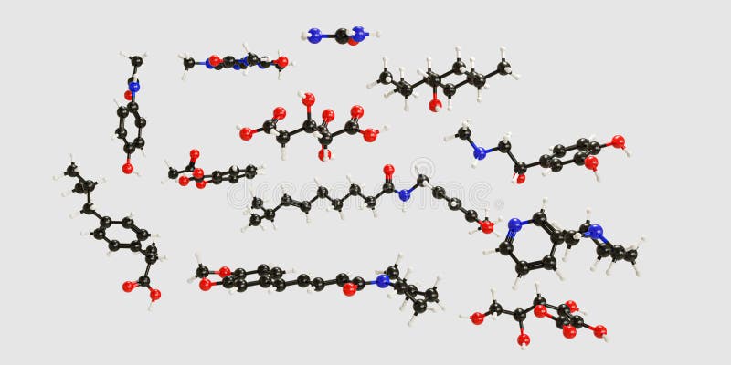 Molecules Isolated on White Background Stock Illustration ...