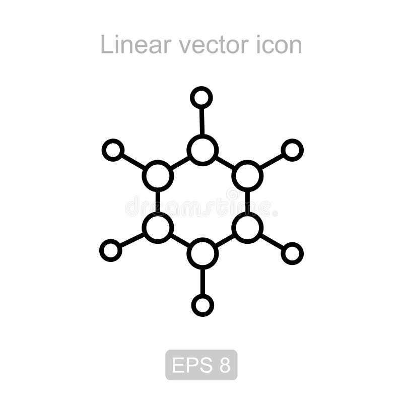 Molecules. Linear icon. stock illustration. Illustration of concept ...
