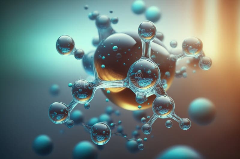 Molecules, Neurons Abstract Background. Liquid Molecules Under a ...