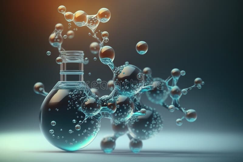 Molecules, Neurons Abstract Background. Liquid Molecules Under a ...