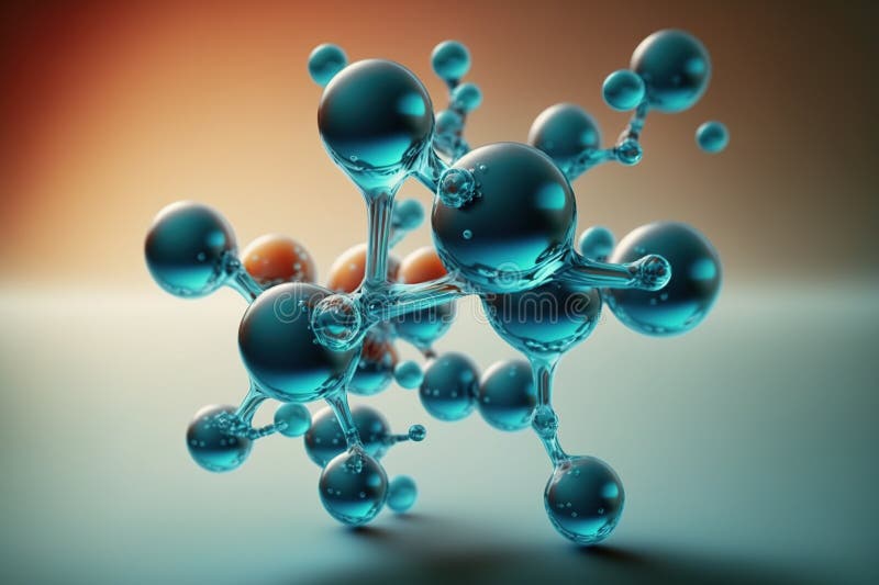 Molecules, Neurons Abstract Background. Liquid Molecules Under a ...