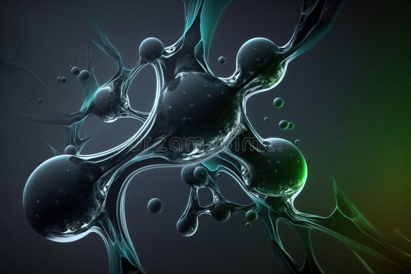 Molecules, Neurons Abstract Background. Liquid Molecules Under a ...