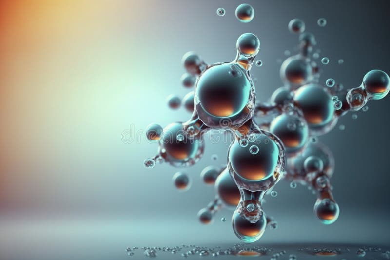 Molecules, Neurons Abstract Background. Liquid Molecules Under a ...
