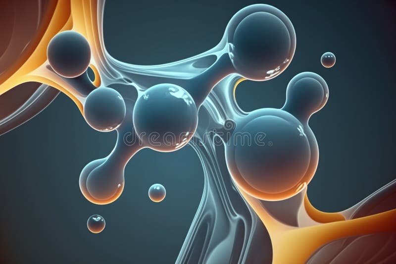 Molecules, Neurons Abstract Background. Liquid Molecules Under a ...