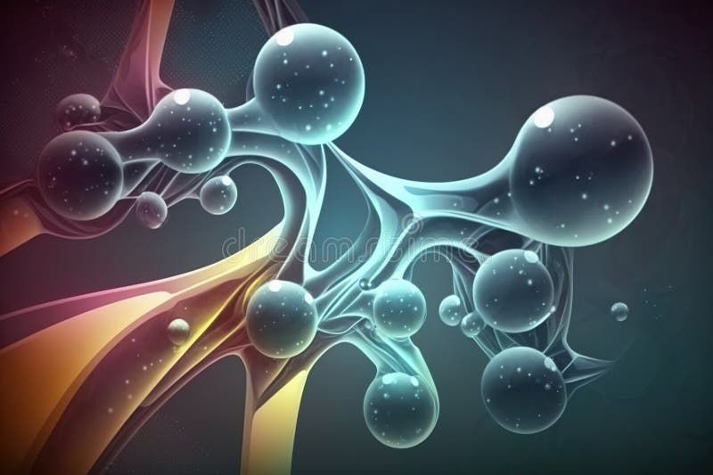 Molecules, Neurons Abstract Background. Liquid Molecules Under a ...